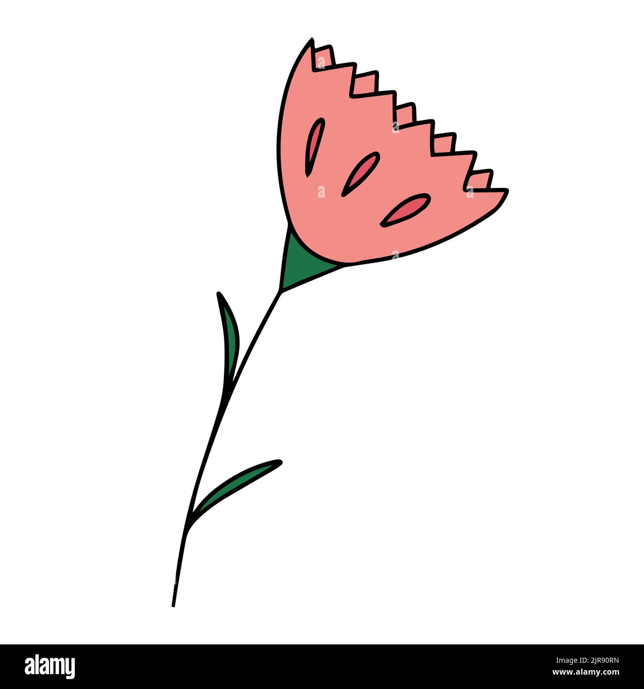 Colorful bright flower. Vector illustration in hand drawn style Stock ...