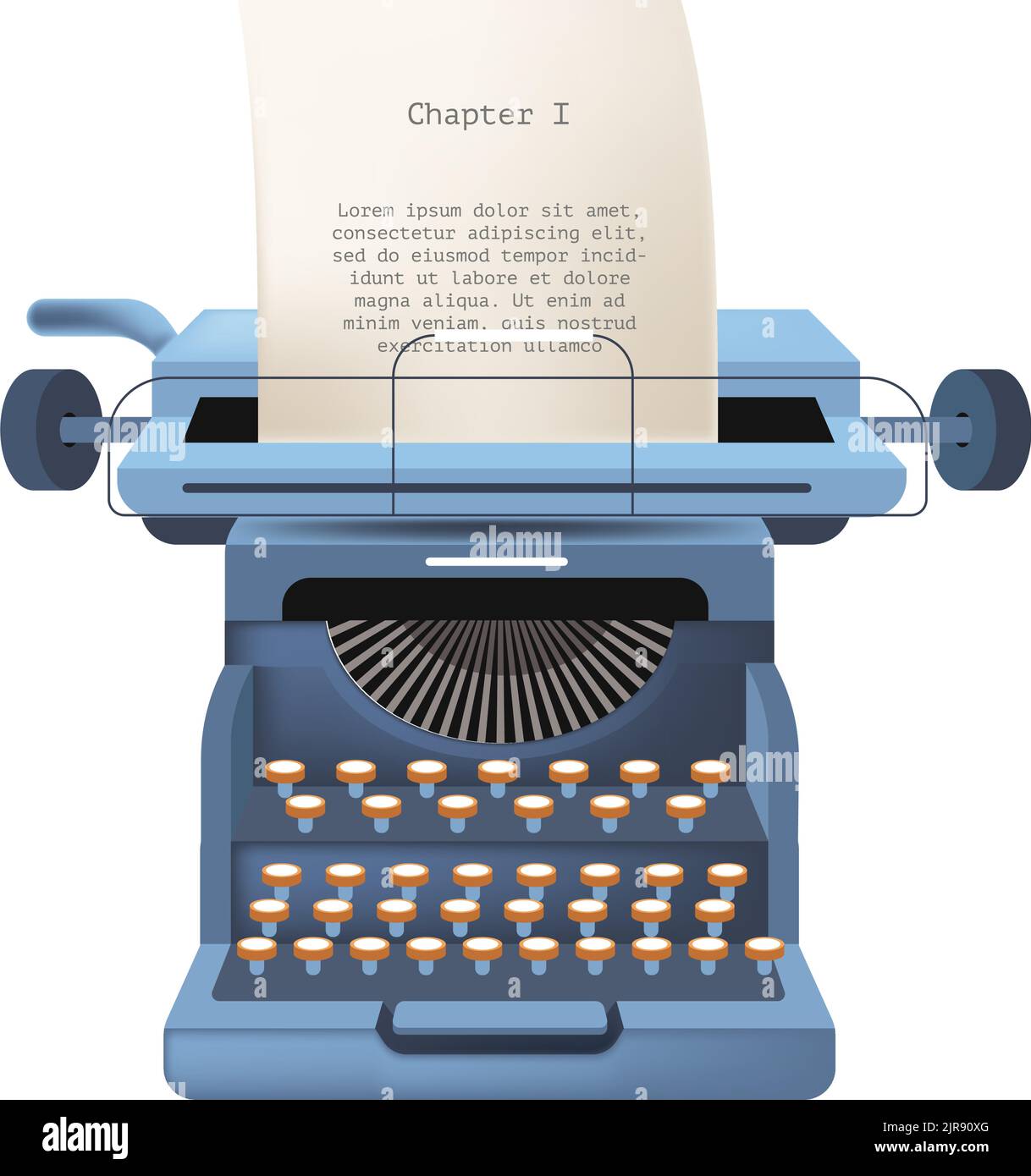 Old typing machine, outdated printing devices Stock Vector Image & Art ...