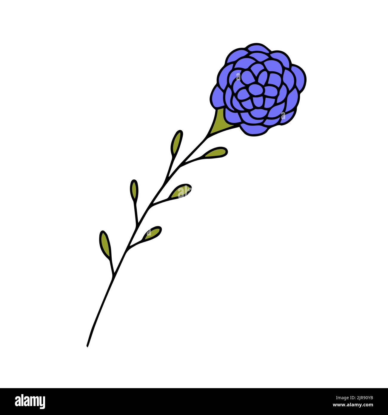 Colorful bright flower. Vector illustration in hand drawn style Stock ...