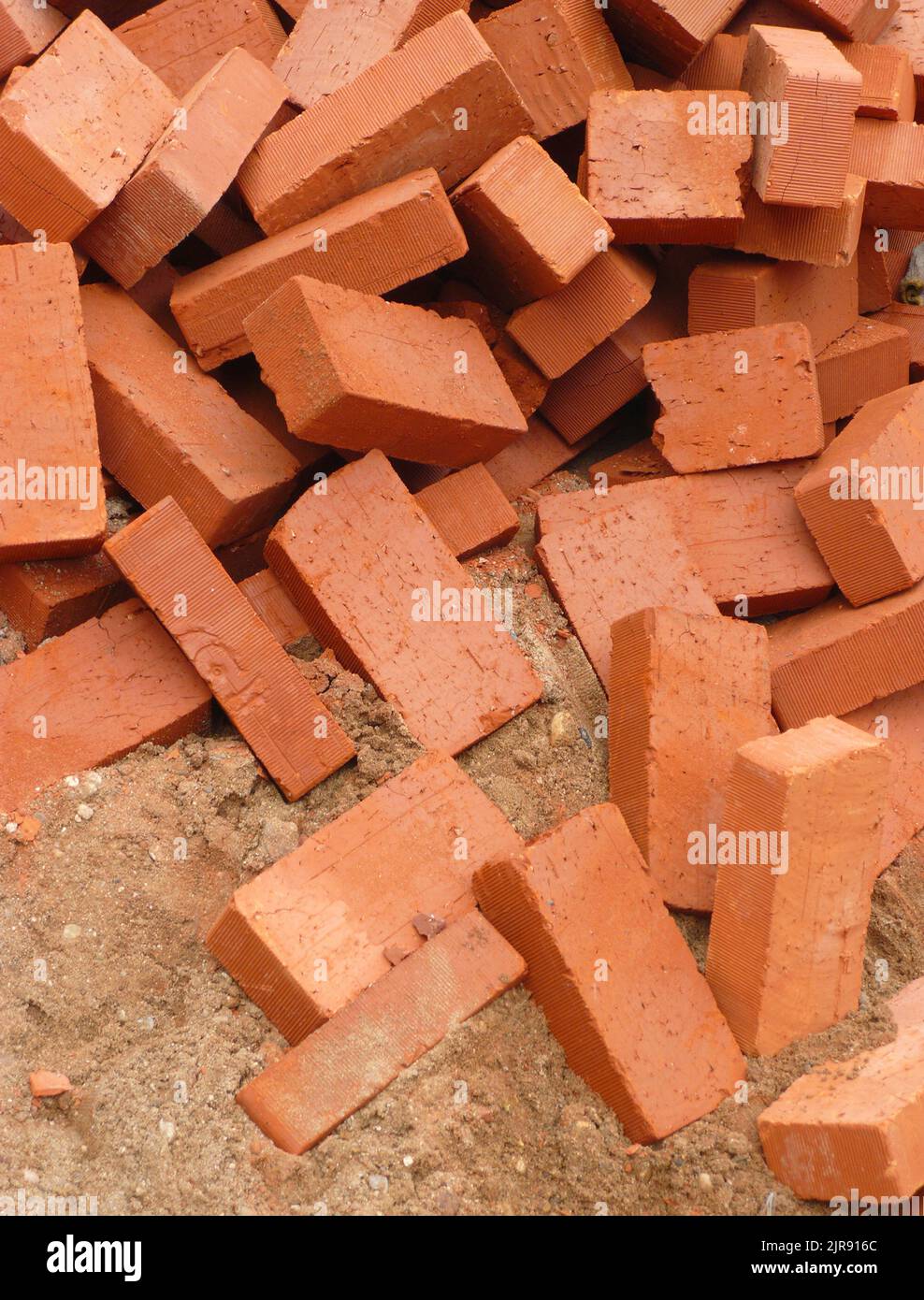 heap of red brick at day Stock Photo - Alamy