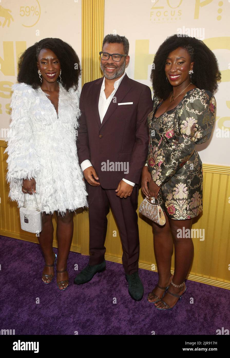 22 August 2022 - Los Angeles, California - Jordan Peele, Adamma Ebo and Adanne Ebo. Los Angeles ...