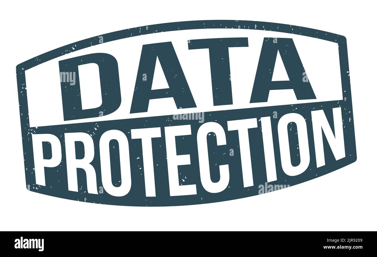 Data protection grunge rubber stamp on white background, vector ...