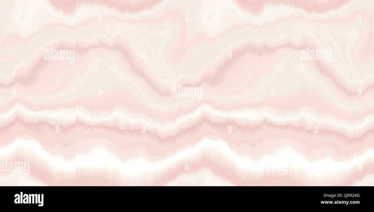 Soft wavy tie dye stripe seamless border pattern. Pink white organic ...