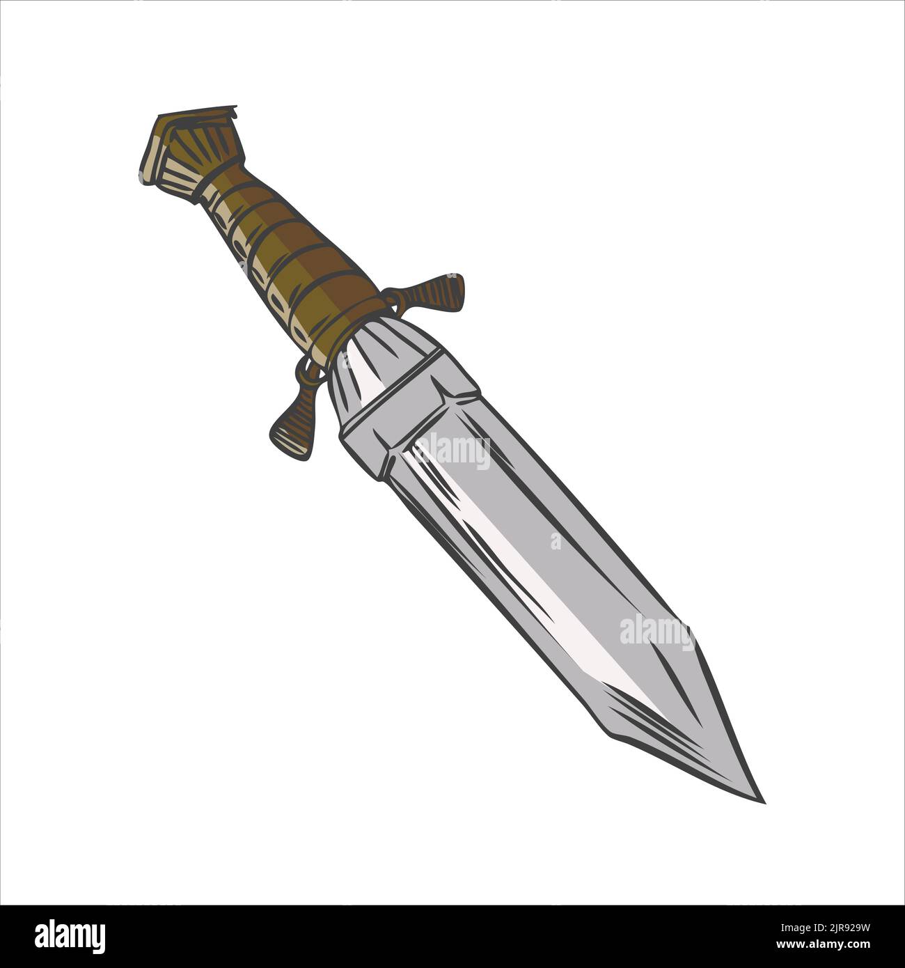 Vintage dagger in hand drawn style. Vector illustration Stock Vector ...
