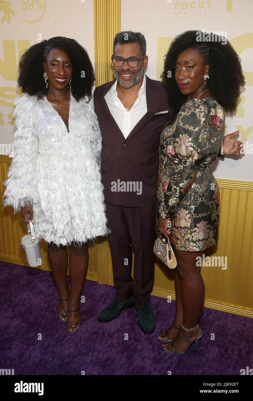 22 August 2022 - Los Angeles, California - Jordan Peele, Adamma Ebo and Adanne Ebo. Los Angeles ...