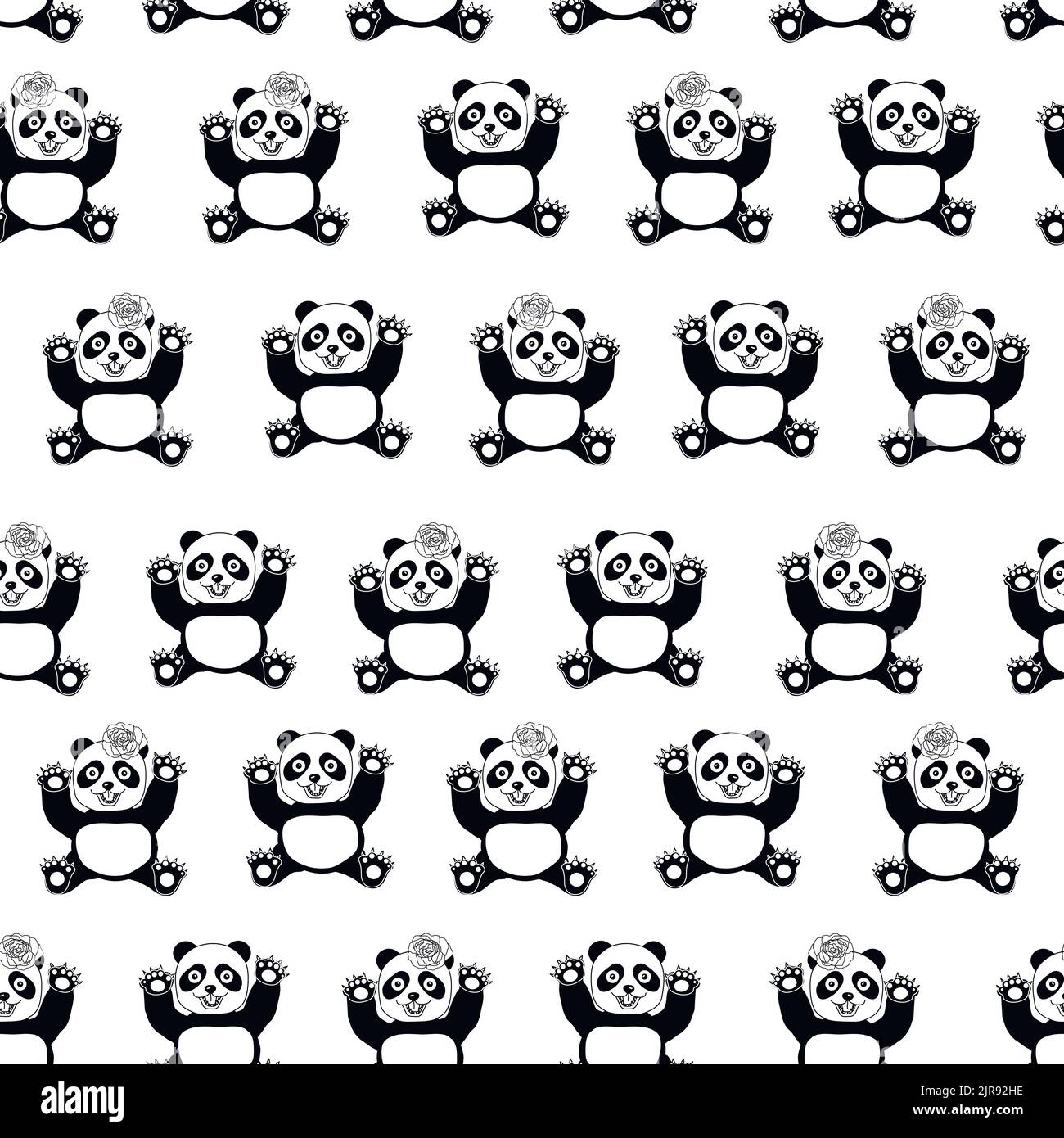 Pattern with panda. Seamless pattern with panda. Children s pattern ...