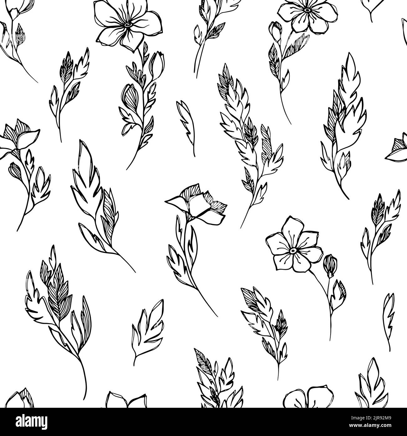 Seamless pattern in doodle style Stock Vector Images - Alamy