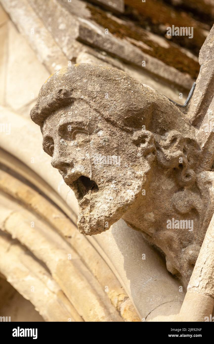 Close up of a gargoyle on Salisbury Cathedrals main entrance, England ...