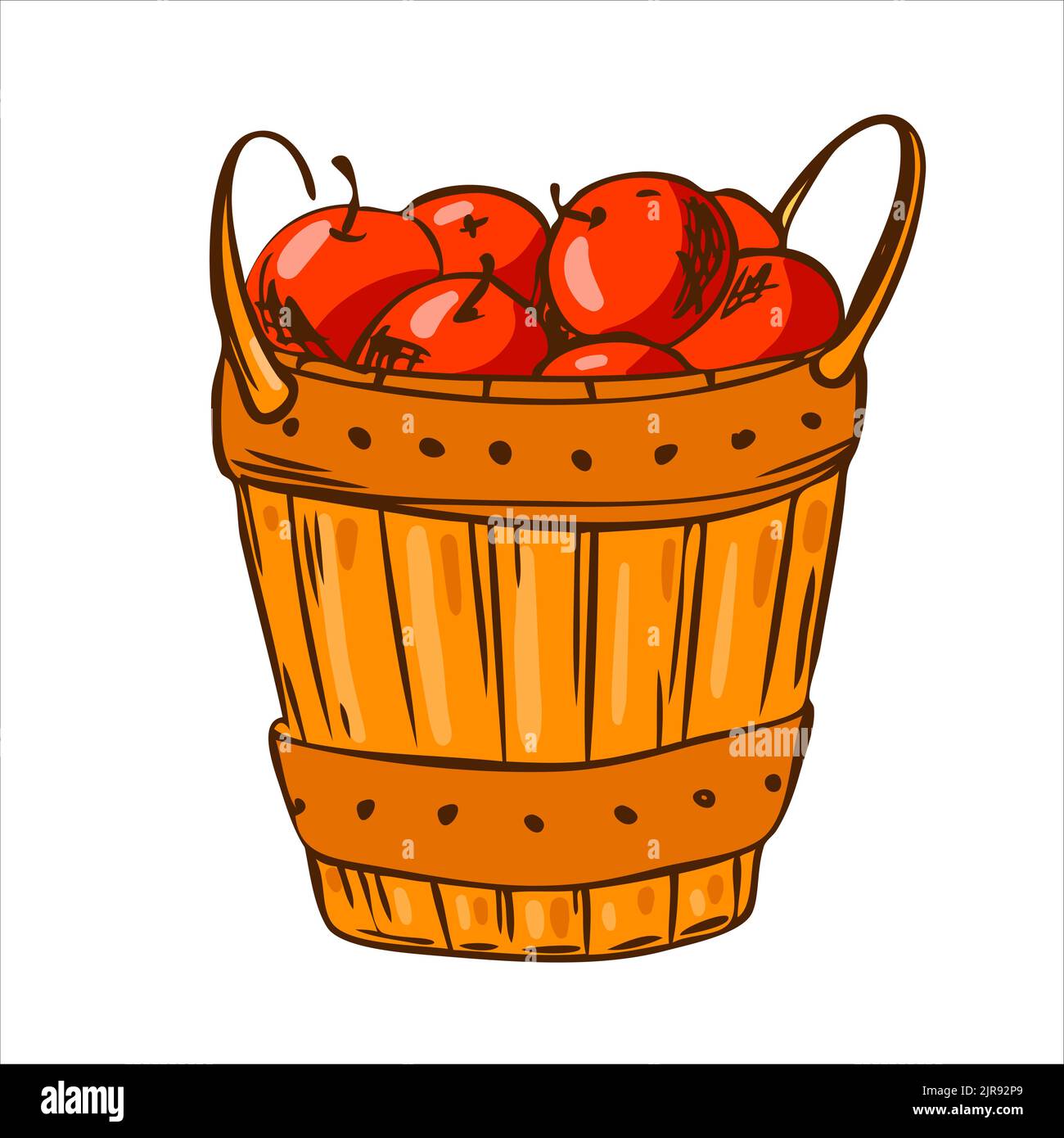 Red apples in brown Stock Vector Images - Alamy