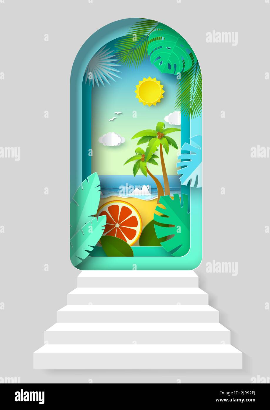 Open door summer landscape Stock Vector Images - Alamy