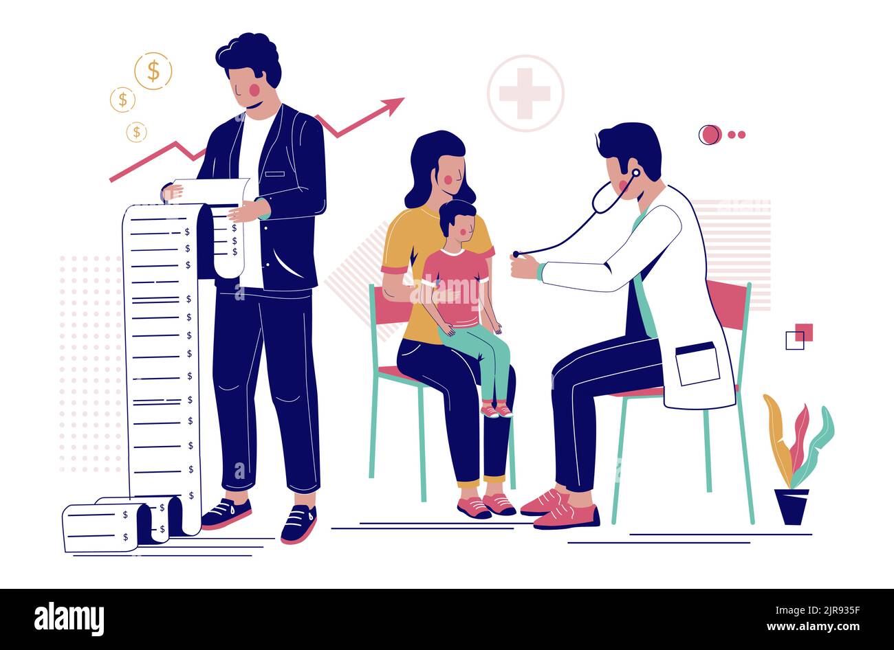 Medical services price rising flat vector scene Stock Vector Image ...