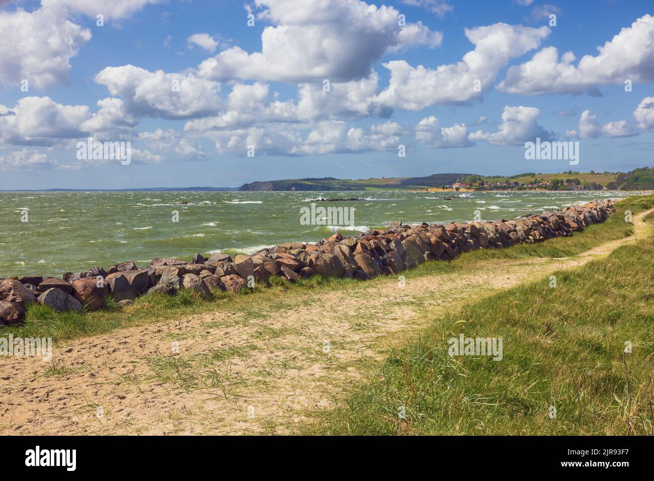 Wind swept sea near Thiessow on Rugen Island Stock Photo - Alamy