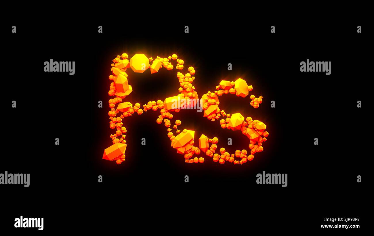 pretty lava rocks rupee symbol - burning hot orange - red character ...