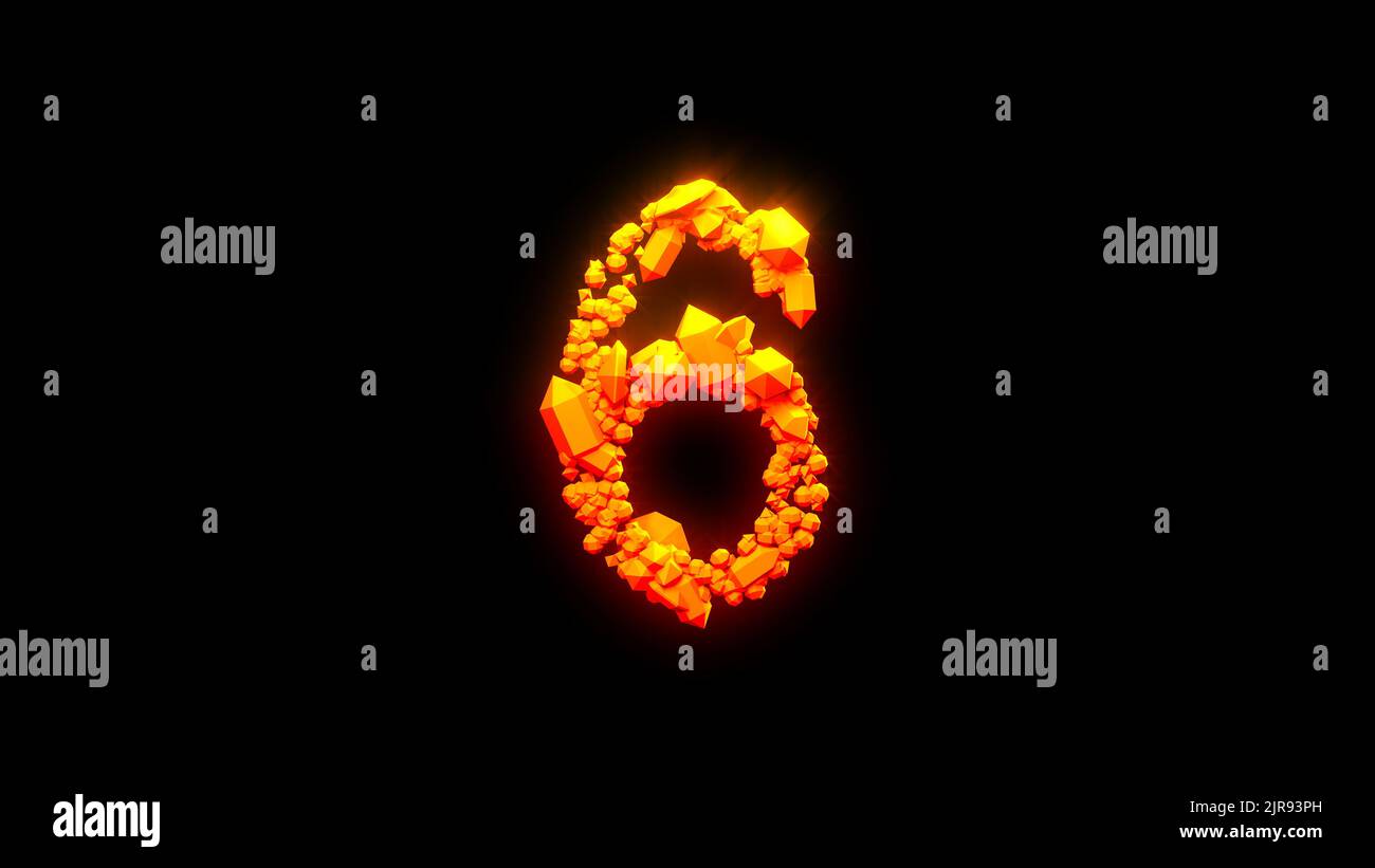 pretty magma rocks number 6 - burning hot orange - red character ...