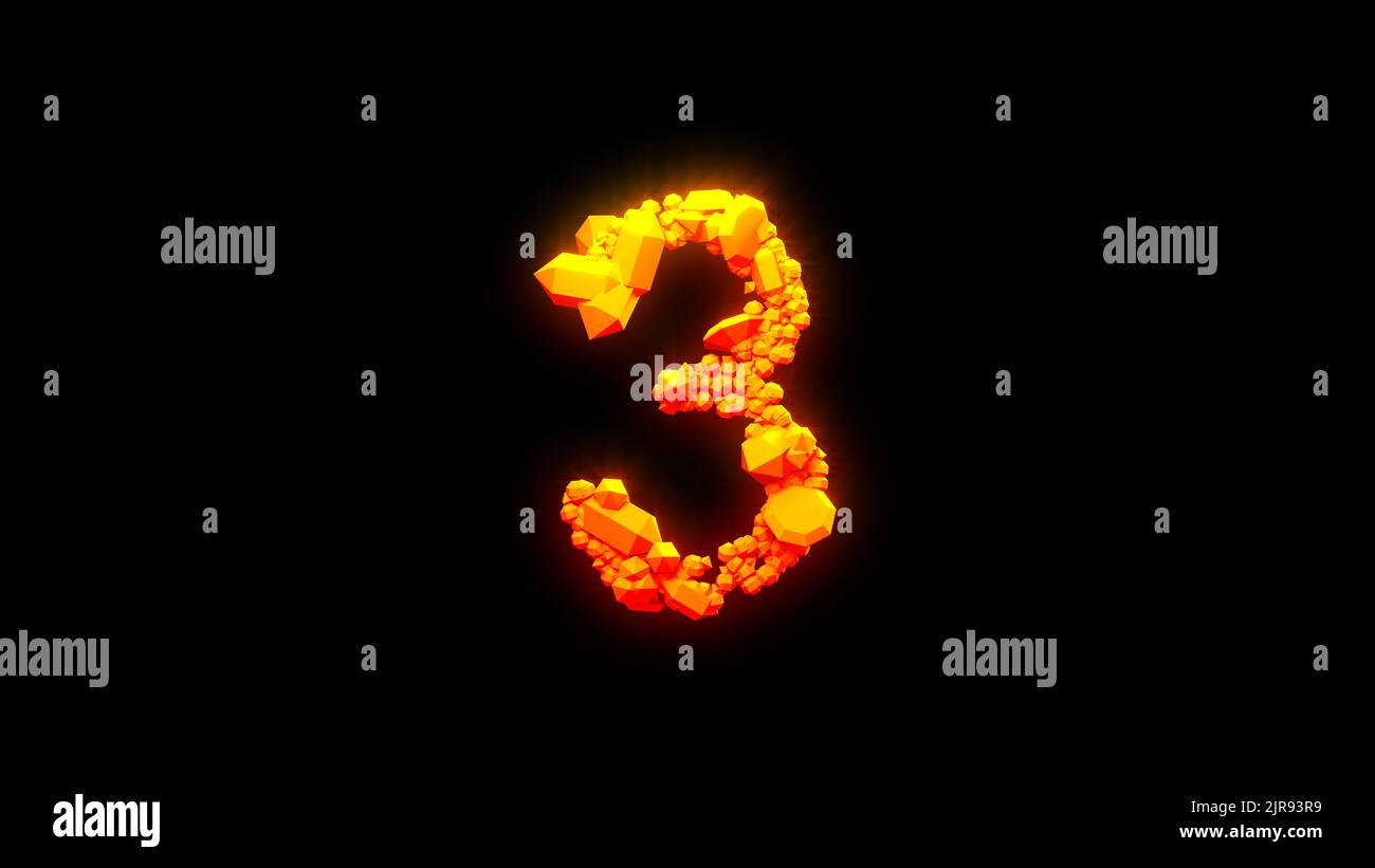Fire alphabet number three isolated hi-res stock photography and images ...