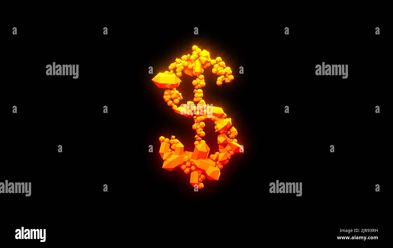 cute lava rocks dollar - peso sign - burning hot orange - red character ...