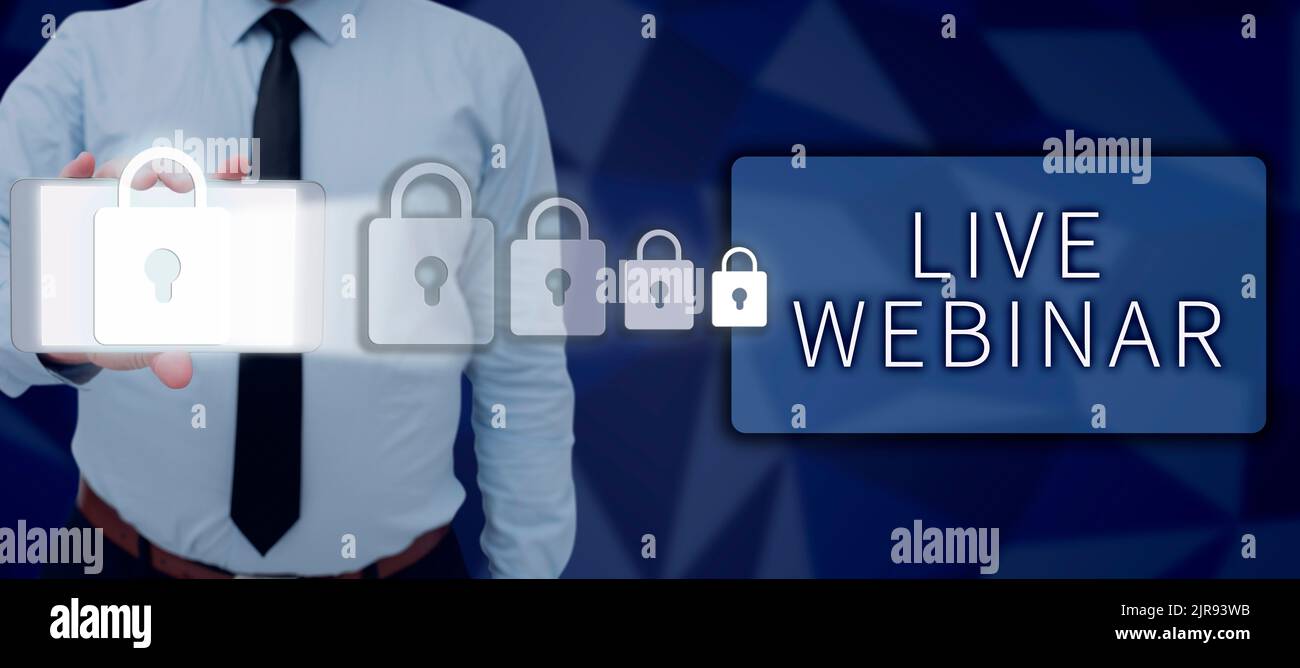 Inspiration showing sign Live Webinar. Internet Concept Interactive ...