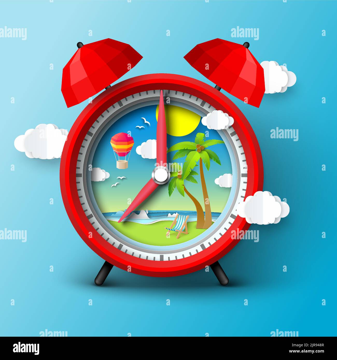 Time to travel vector poster with alarm clock Stock Vector Image & Art ...