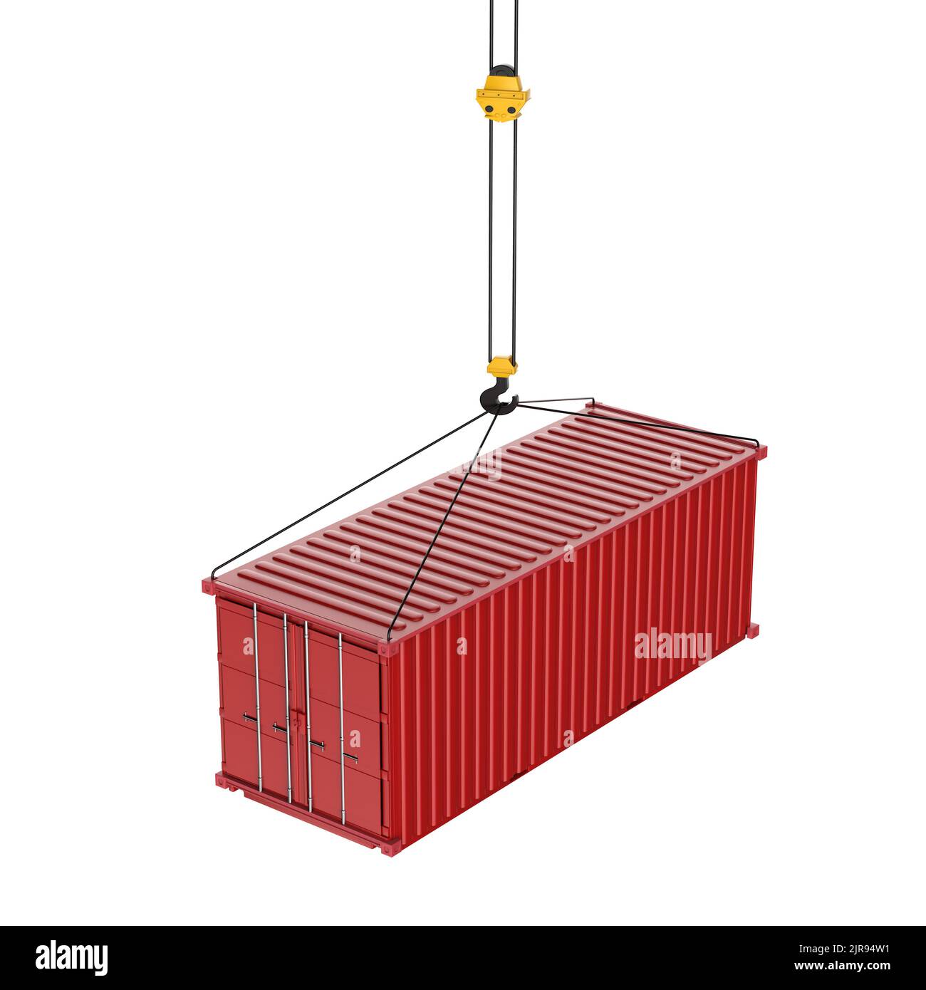 3d rendering red container with hook isolated on white background Stock ...