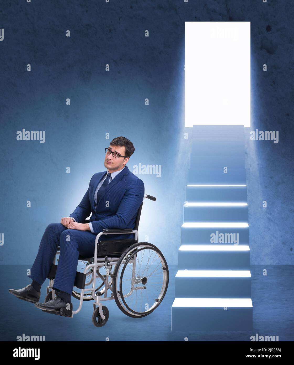 The accessibility concepth with wheelchair for disabled Stock Photo - Alamy