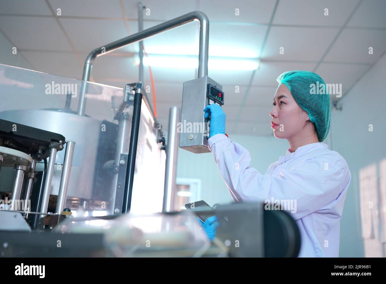 Asian worker labor working in food and beverage for drink industry ...