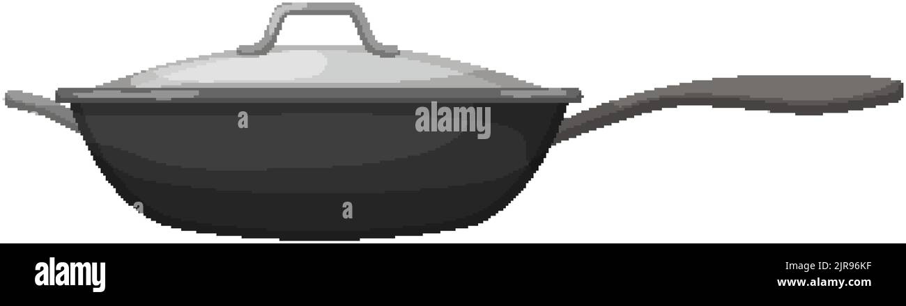 handle frying pan kitchen cartoon vector illustration Stock Vector ...