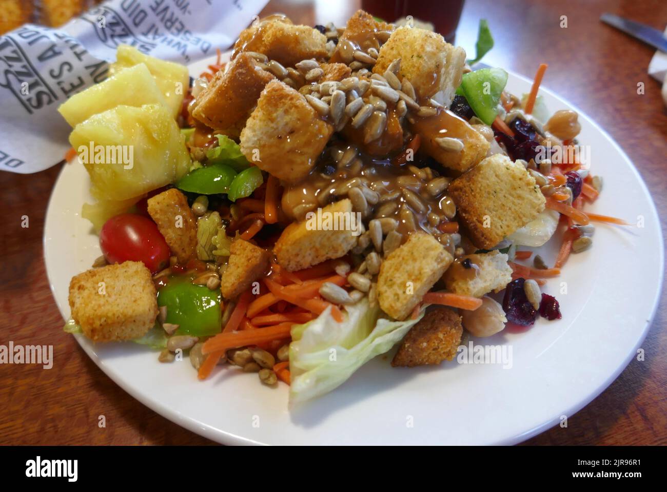 Inglewood, California, USA 19th August 2022 Salad Bar Salad at Sizzler ...
