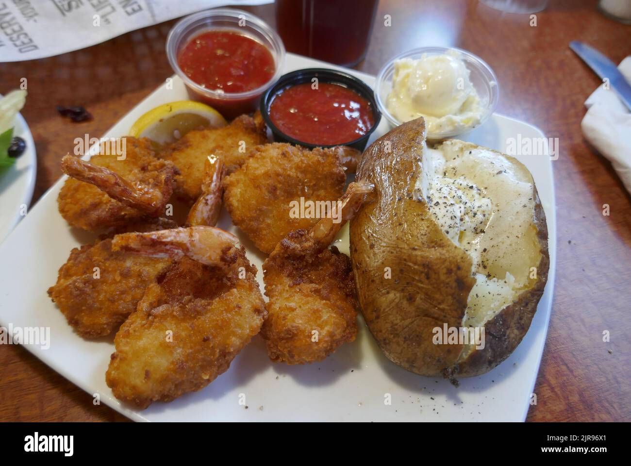 Inglewood, California, USA 19th August 2022 Baked Potato and Fried ...