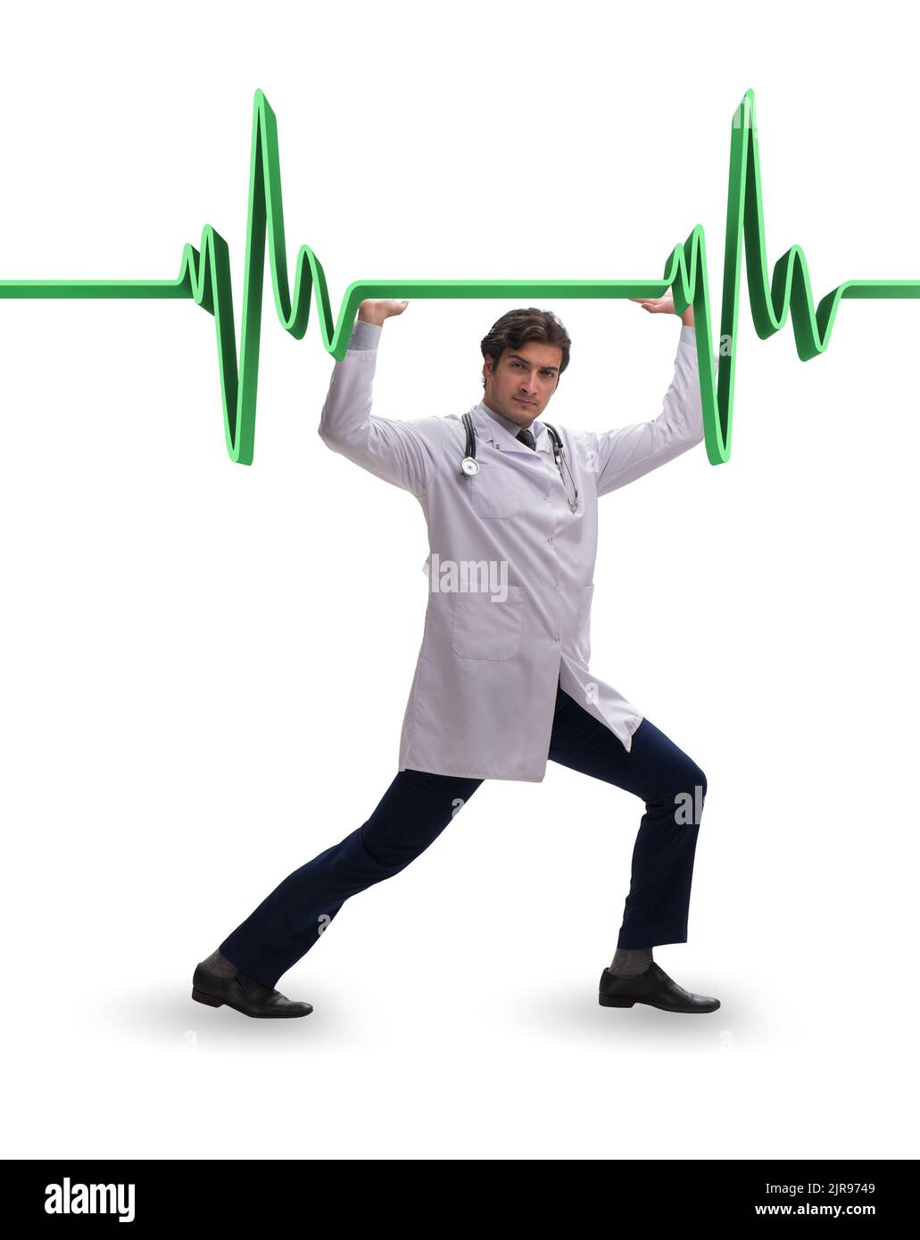 The doctor cardiologist supporting cardiogram heart line Stock Photo ...