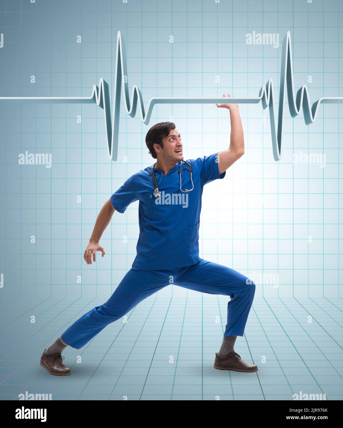 The man doctor in cardiology telemedicine concept Stock Photo - Alamy