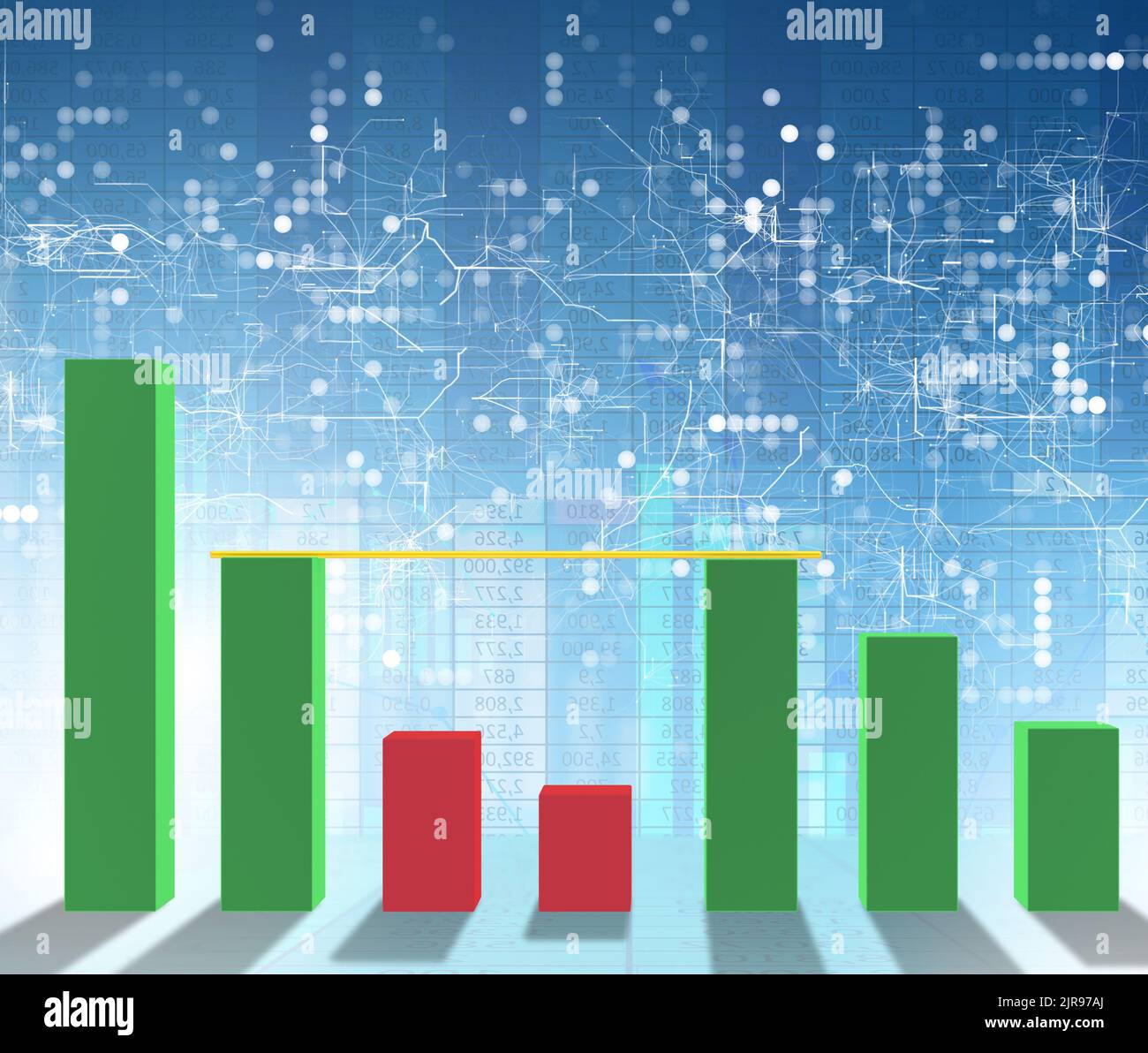 Bar chart showing growth - 3d rendering Stock Photo - Alamy