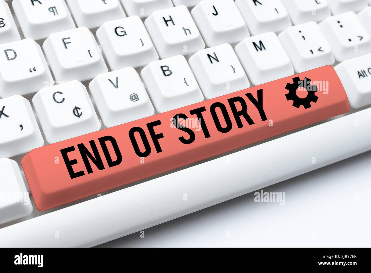 Text caption presenting End Of Story. Business idea Emphasize that ...