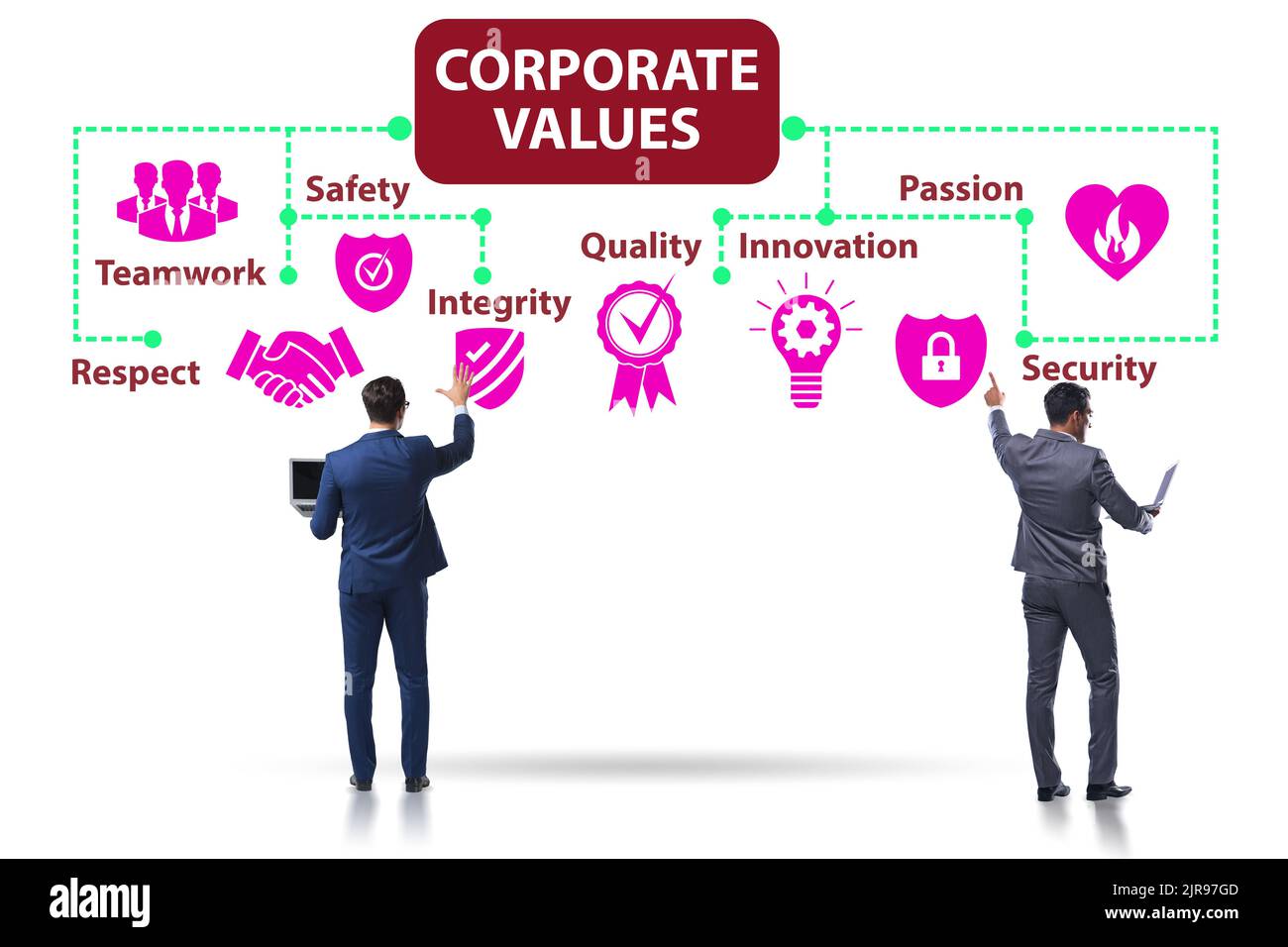 Businessman in corporate values concept Stock Photo - Alamy