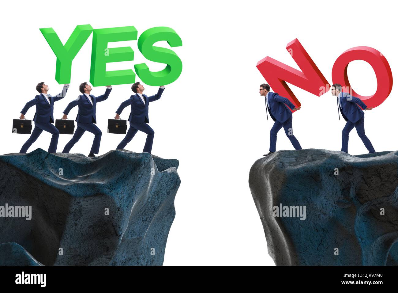 Businessmen in the YES NO concept Stock Photo - Alamy