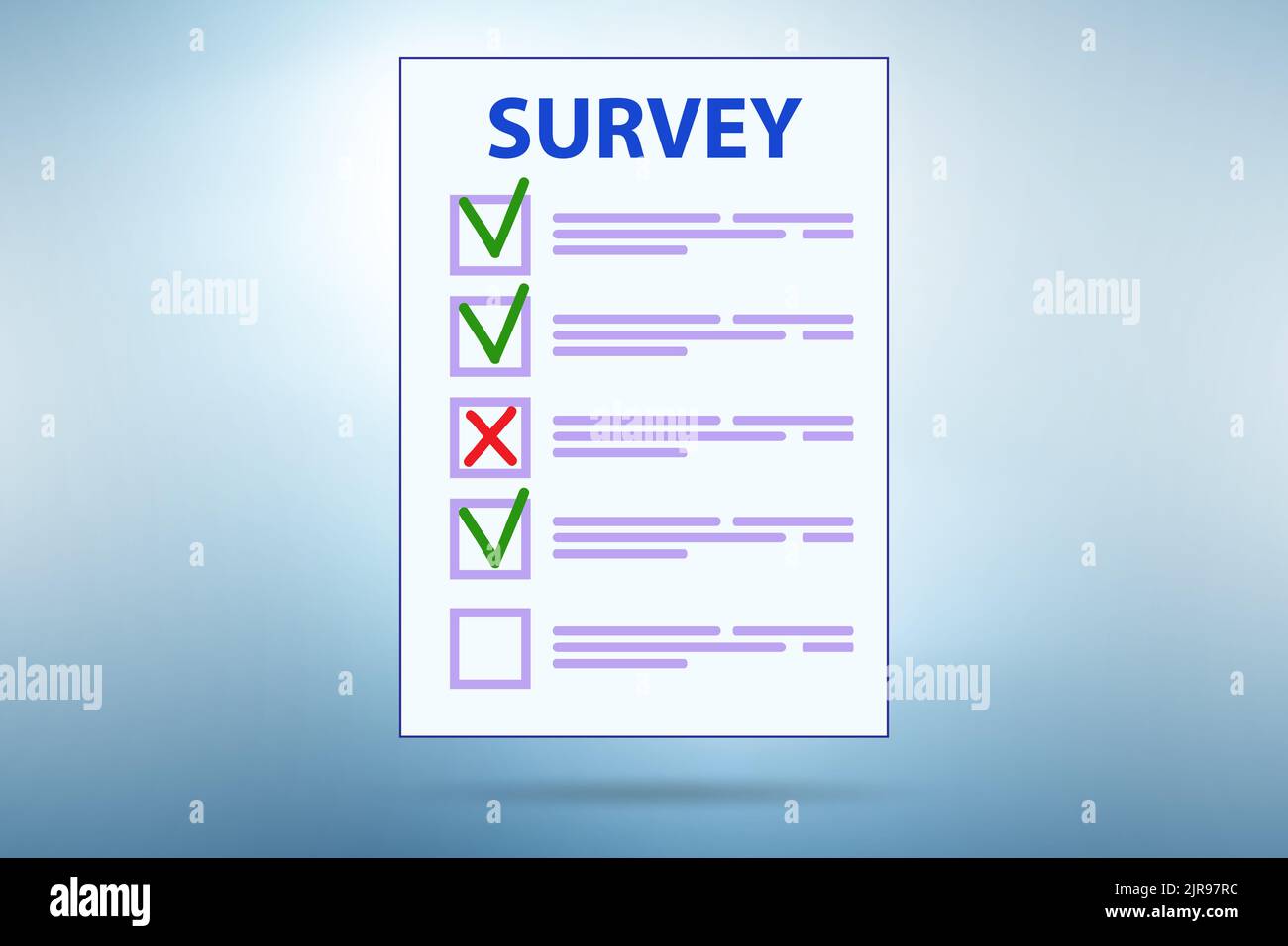 Survey questionnaire with the tick boxes Stock Photo - Alamy