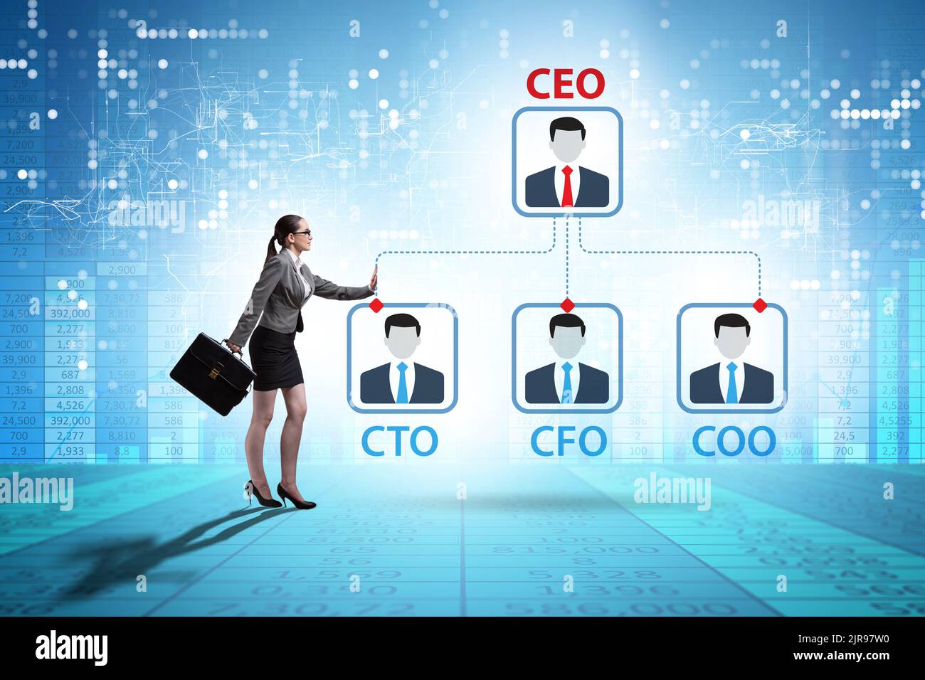 Illustration of organisation chart with the various executives Stock ...