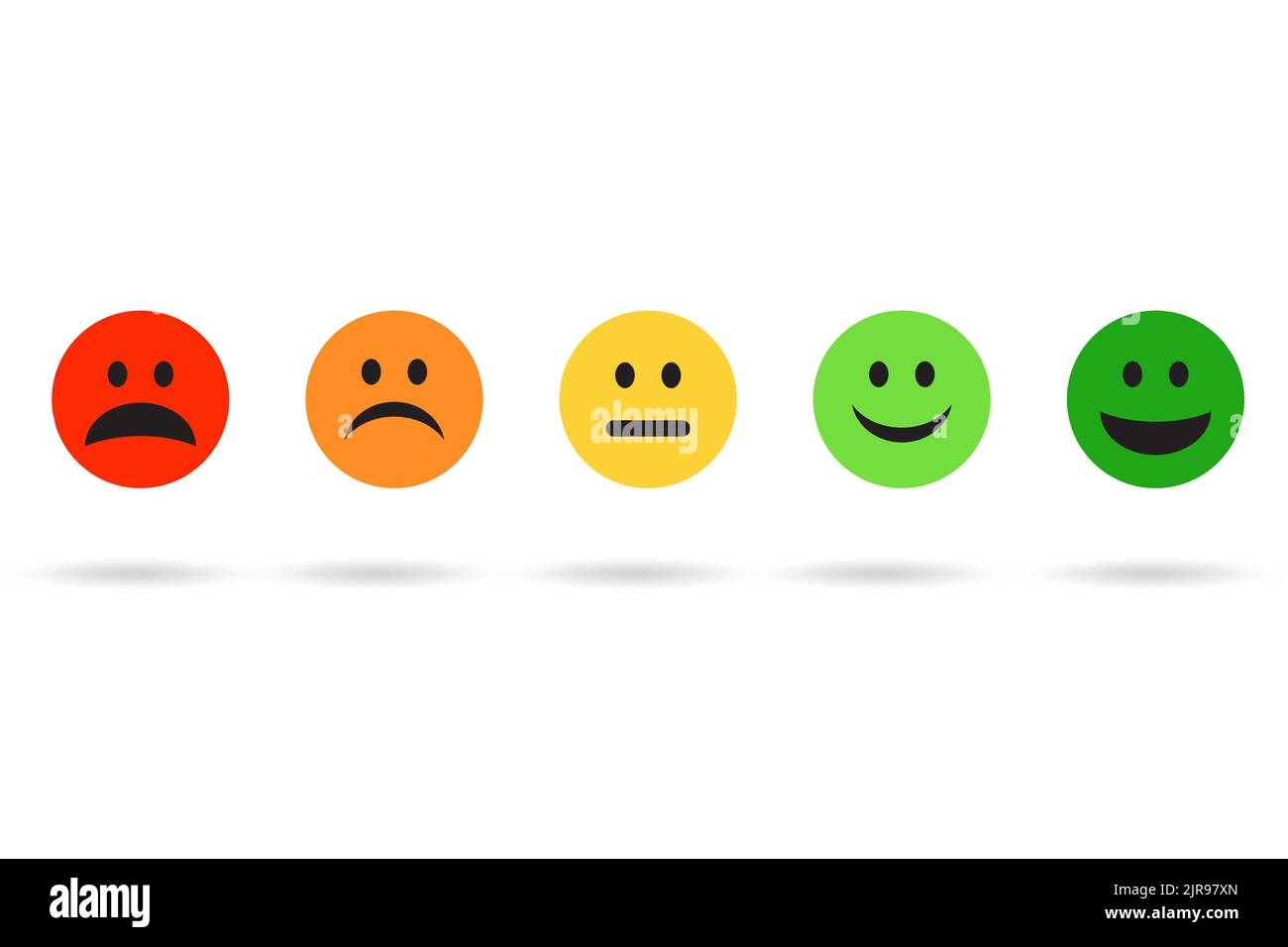 Illustration of customer feedback with the faces Stock Photo - Alamy