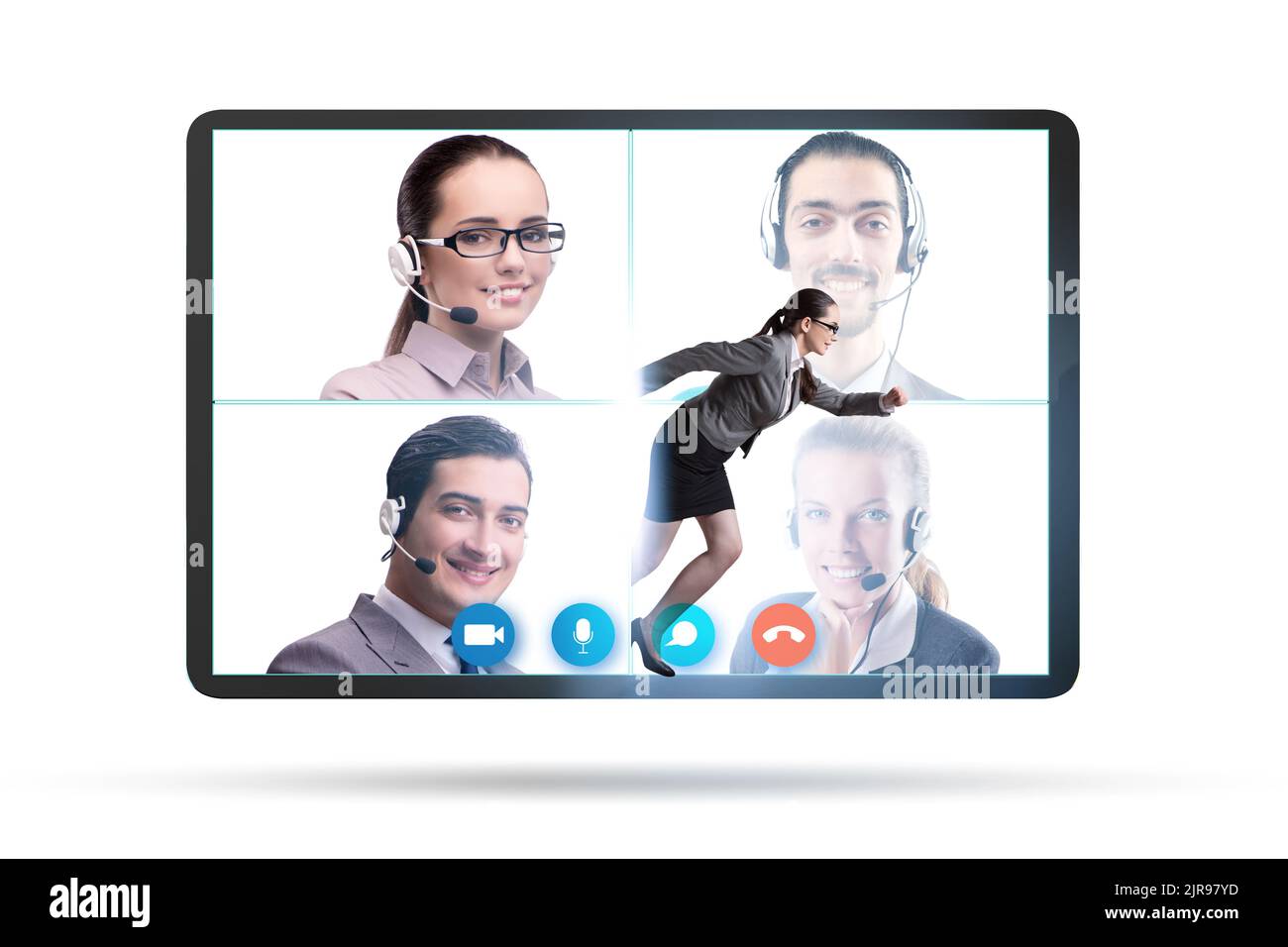 Videoconferencing concept with the people in online call Stock Photo ...
