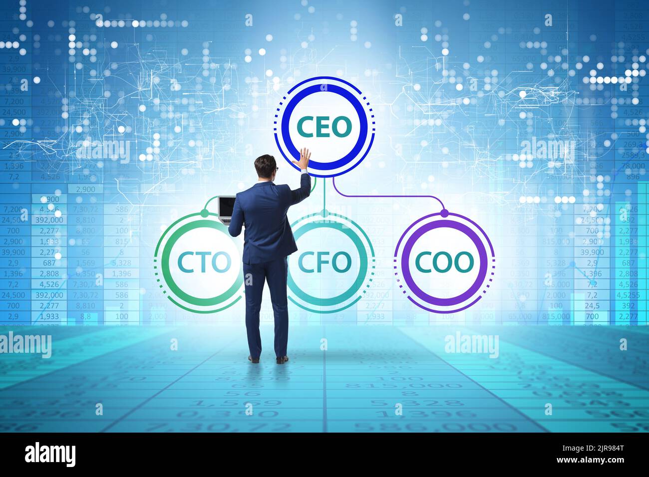 Illustration of organisation chart with the various executives Stock ...