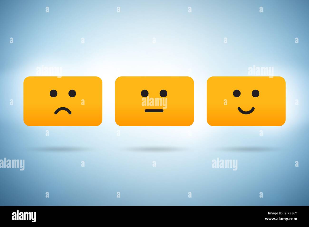 Illustration of customer feedback with the faces Stock Photo - Alamy