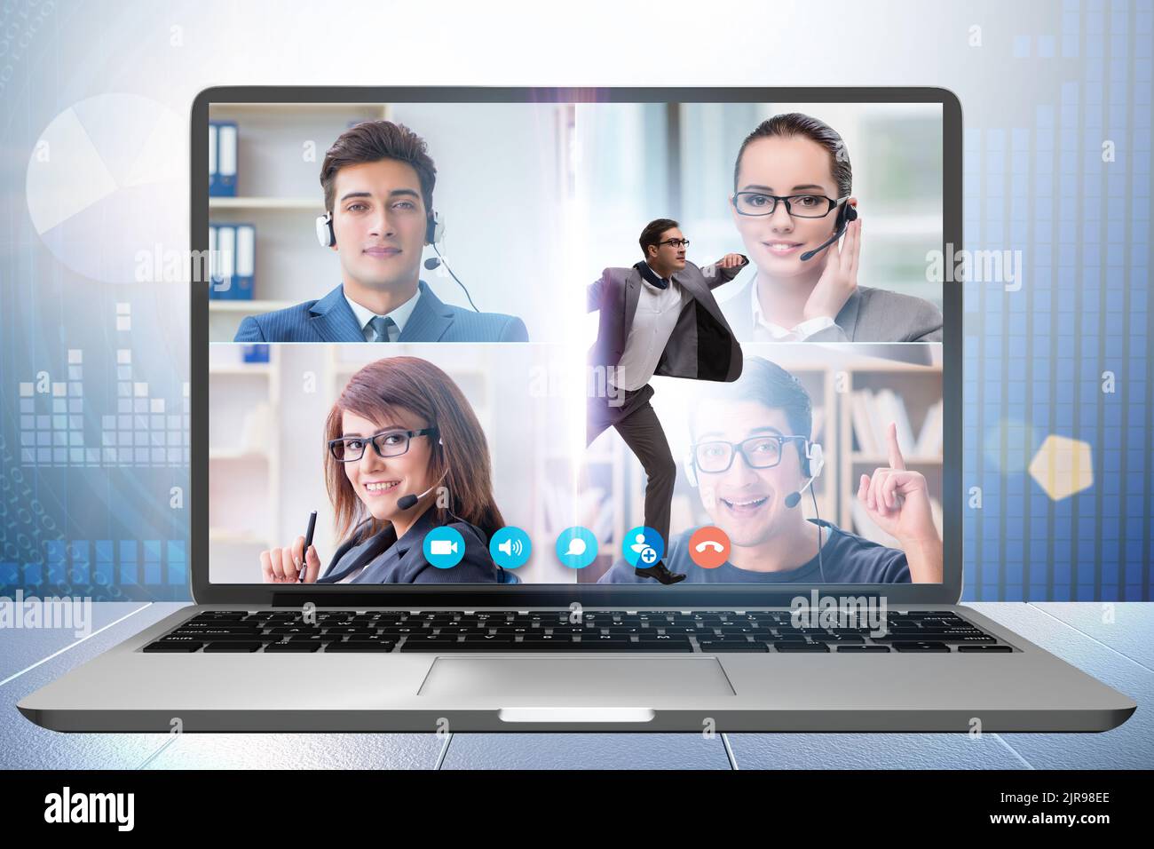 Videoconferencing concept with the people in online call Stock Photo ...