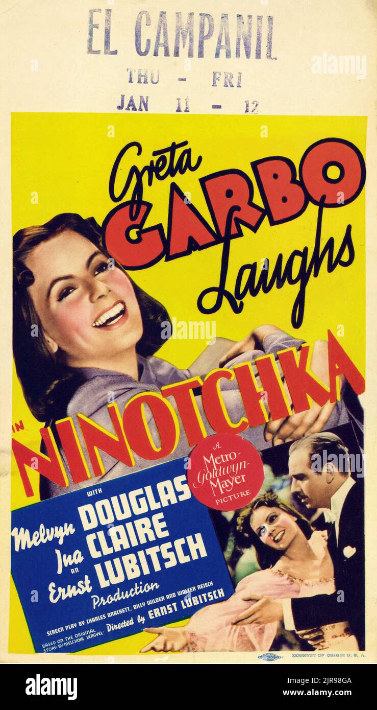 Greta Garbo in Ninotchka (MGM, 1939). Midget Window Card - Garbo laughs ...