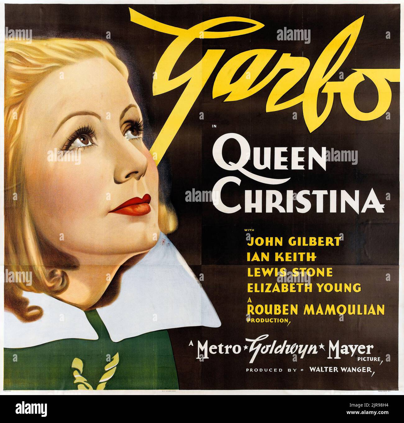 Vintage film poster - Greta Garbo in Queen Christina (MGM, 1933 Stock ...