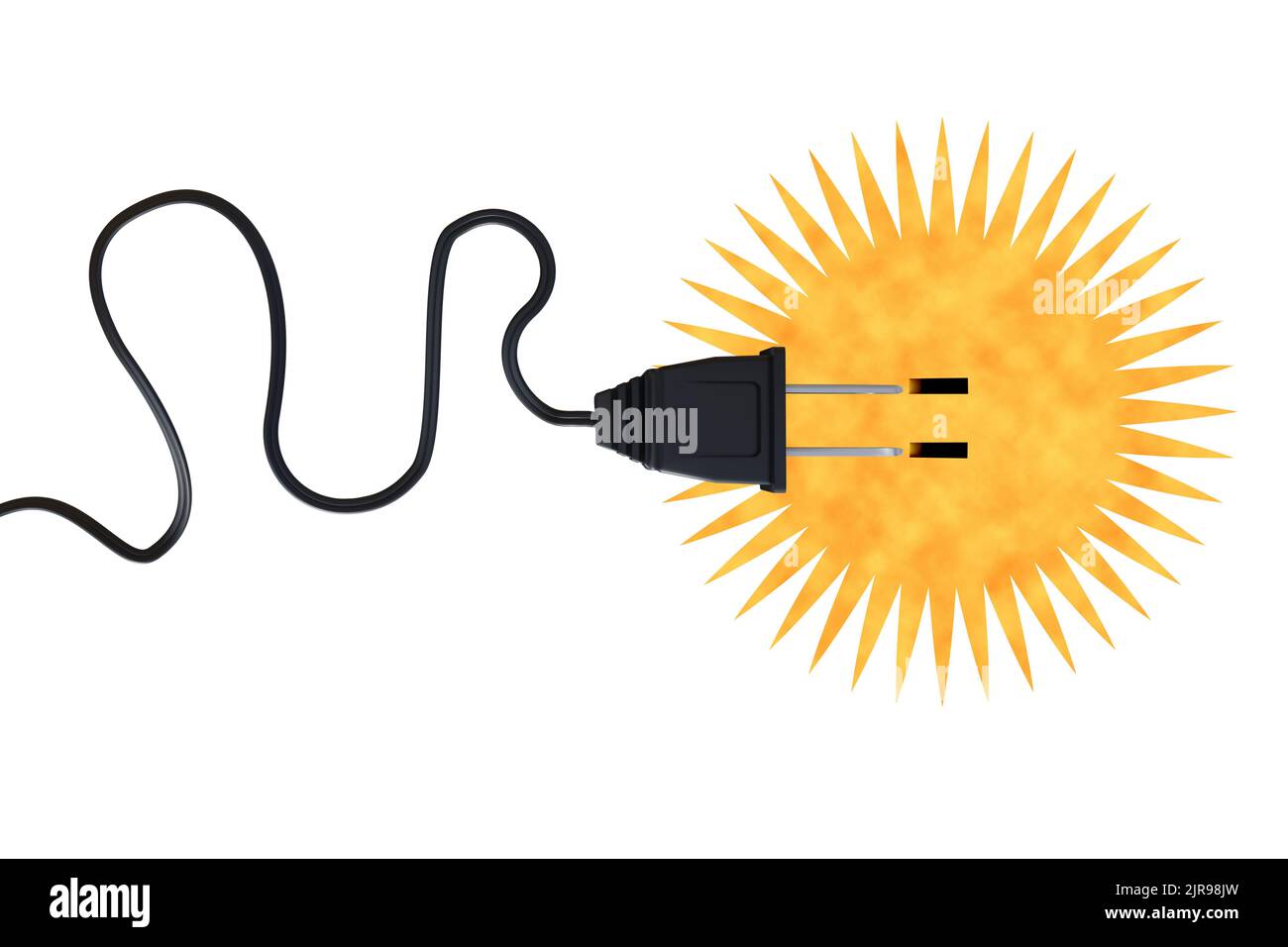 Solar energy concept with sun and the socket Stock Photo - Alamy