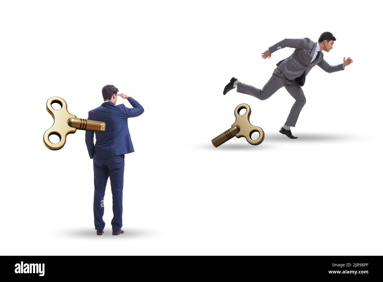 Concept of businessman escaping from the office routine Stock Photo - Alamy