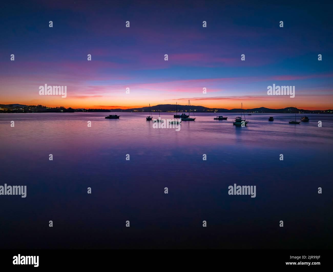 Aerial Sunrise over Brisbane Water at Koolewong and Tascott on the ...