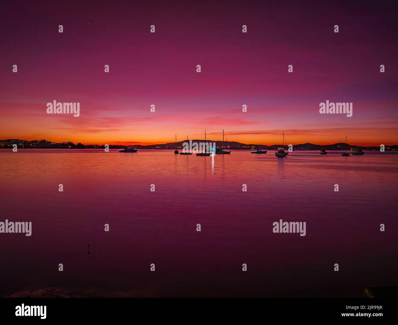 Aerial Sunrise over Brisbane Water at Koolewong and Tascott on the ...