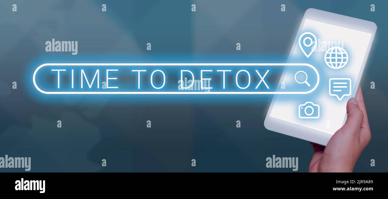 Conceptual caption Time To Detox. Word Written on Moment for Diet ... Conceptual caption Time To Detox. Word Written on Moment for Diet ...