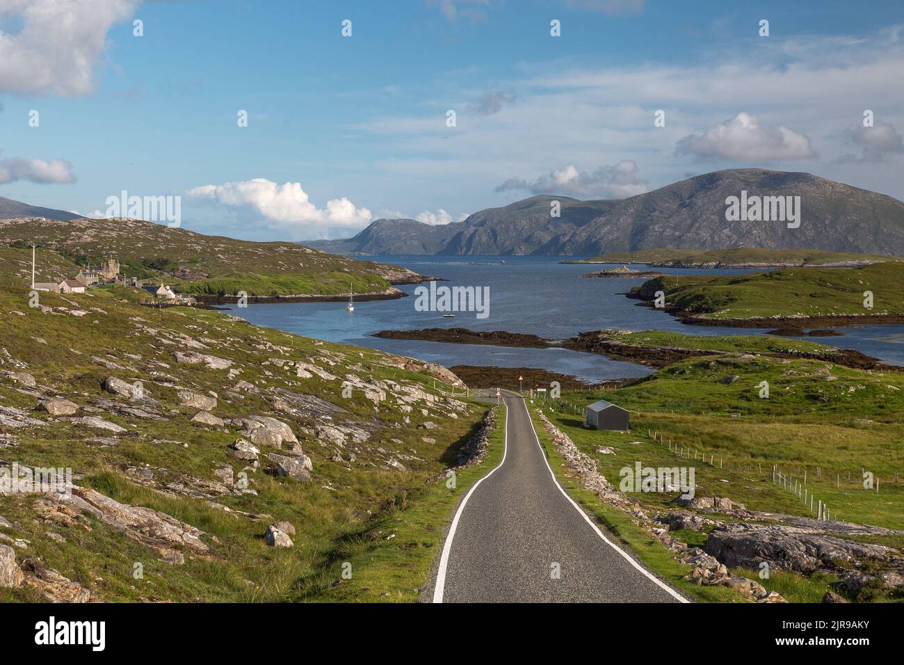Scenic Road with Panorama View to Loch Leosavay, Abhainn Suidhe, Isle ...