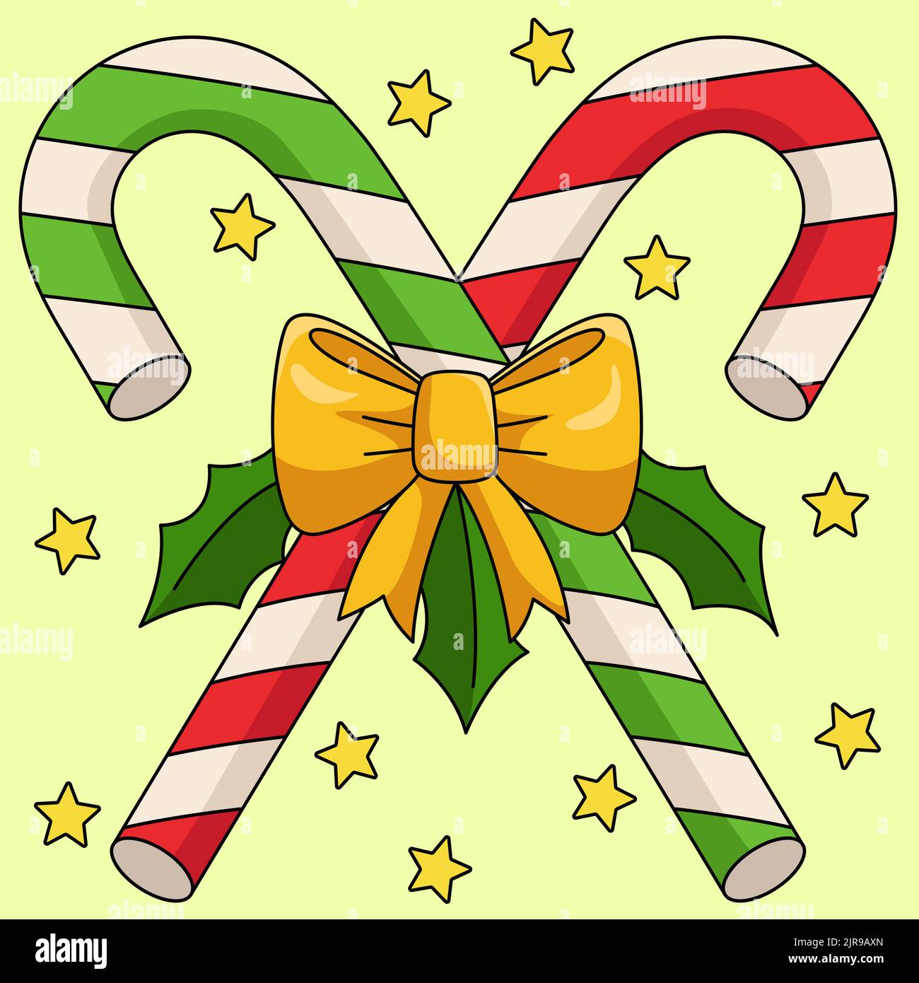 Christmas Candy Cane Colored Cartoon Illustration Stock Vector Image & Art - Alamy